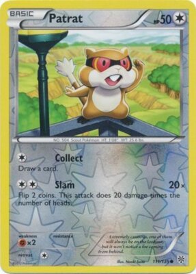 Pokemon - Patrat - 111/135 - Common - Reverse Holo - BW Plasma Storm ...