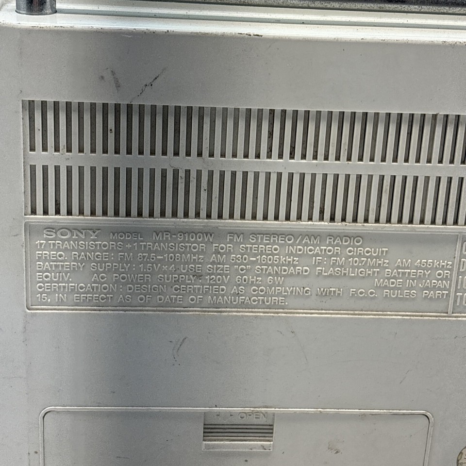 VTG Sony MR-9100W Matrix Sound System RETRO Radio Tested Made in Japan ...