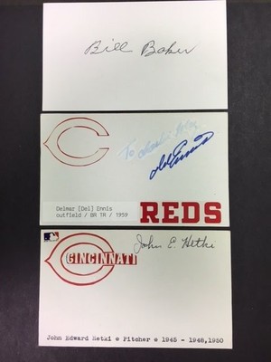 John E Hetki Cincinnati Reds Signed Index Card 1940s Debut JSA Precer ...