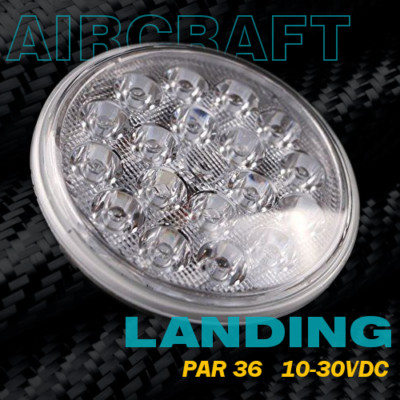 LED Landing Light for Aircraft "SPOT" Beam #4509 PAR36 Size | 10-30VDC