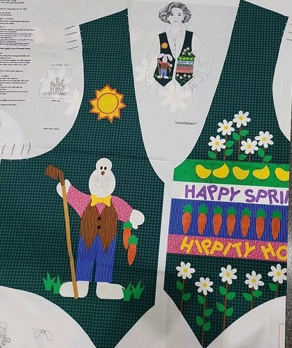 2 DreamSpinners Daisy Vests “Happy Spring” Cut & Sew Craft Fabric ...