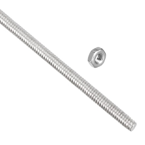 M2 x 250mm Threaded Rod 304 Stainless Steel M2x0.4mm Thread Hex Nuts ...