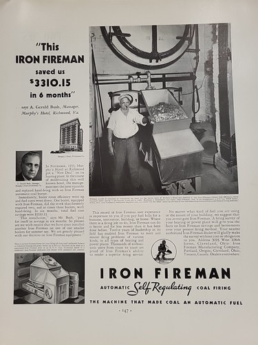 1935 Iron Fireman Fortune Magazine Print Advertising Murphy's Hotel ...