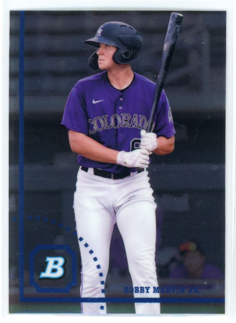 2022 Bowman Heritage Chrome Robby Martin Jr. Colorado Rockies #BHPC-38 ...