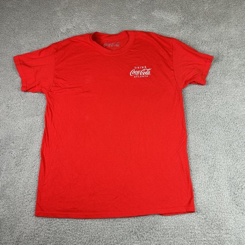 Coca Cola Shirt Mens Large Red Beverage Soda Coke Basic Casual Short ...
