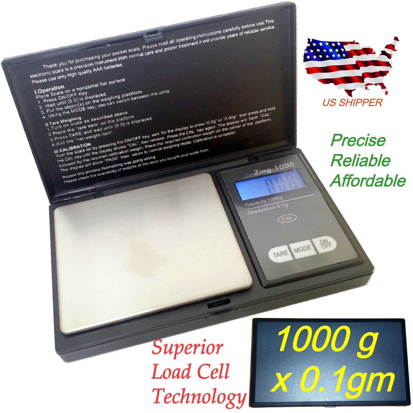 Precise Digital Weighing Scale 1000 gm x 0.1 g,dwt,ozt,oz Pocket Buy ...