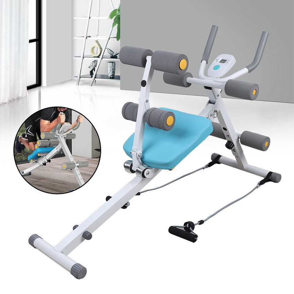 Multi-Workout Ab Machine Foldable Abdominal Cruncher Sit Up Bench Side ...