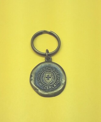 Vintage Brass Goldschlager Liqueur Medal Look Keychain Promo Swiss ...
