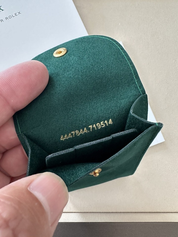 New Authentic ROLEX Green Suede Travel Pouch Service Care Manual Sleeve ...
