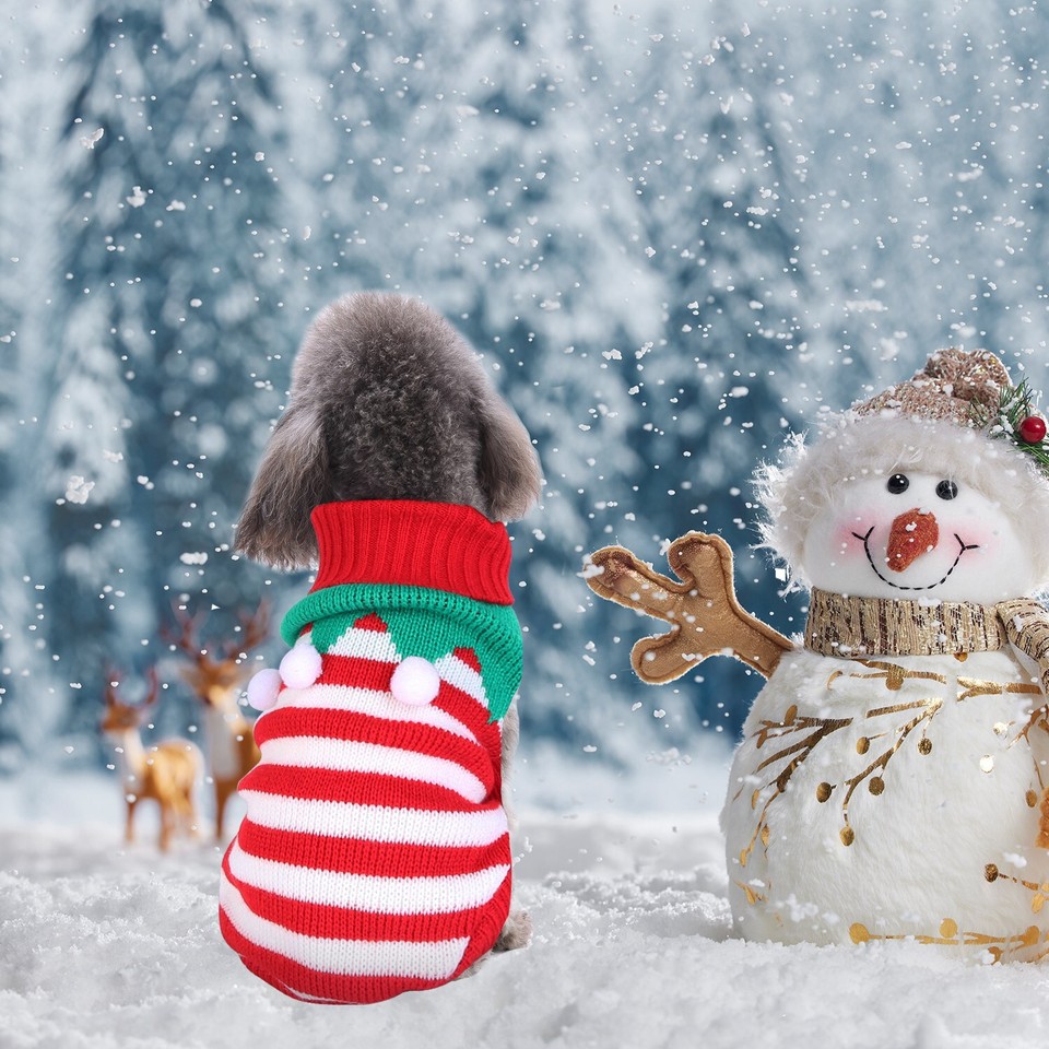 Pet Christmas Sweaters Snowman Warm Vest Clothes Costume for Small Dog ...