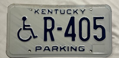 LICENSE PLATE'S KENTUCKY HANDICAP PARKING R-405 | eBay