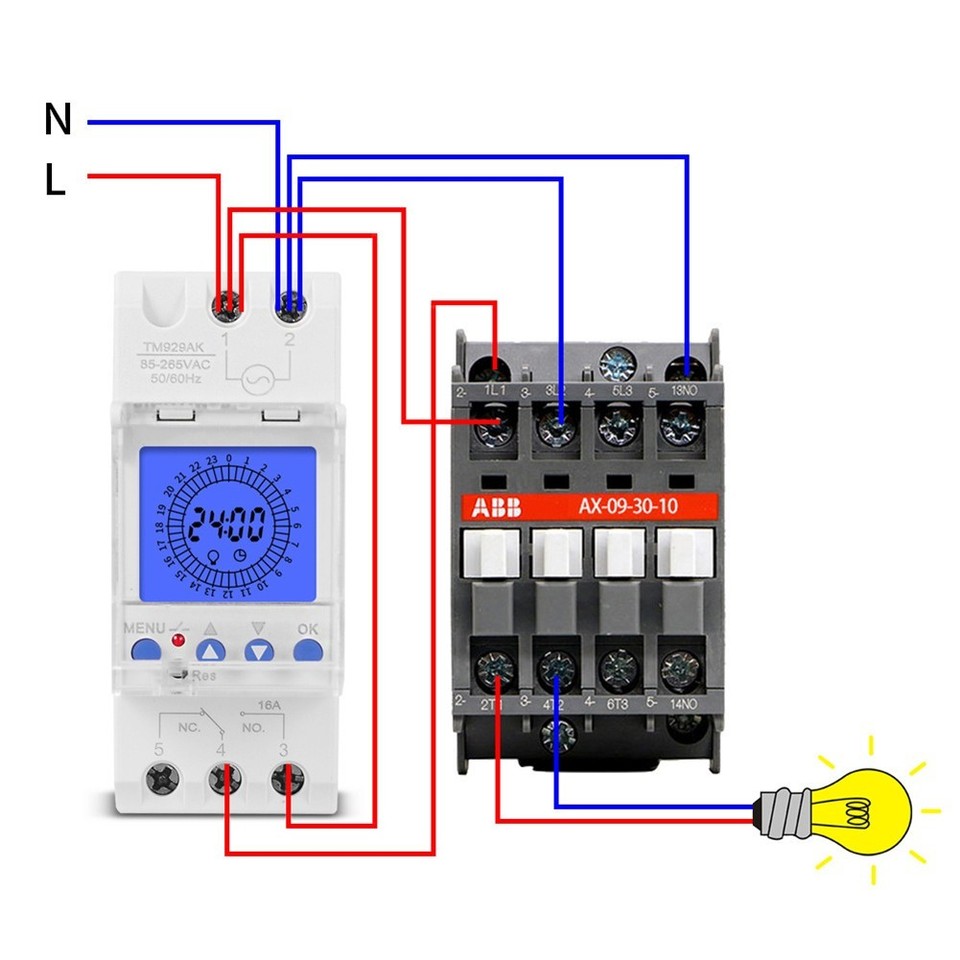 Practical 24 Hour Timer Switch 16A with LCD for DIN Rail Compatibility ...