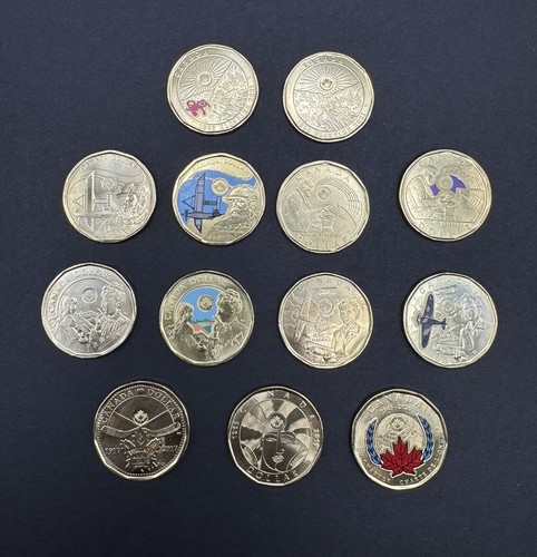 2017-2024 Canada $1 Loonie Collection - 13 Pieces - Coloured ...
