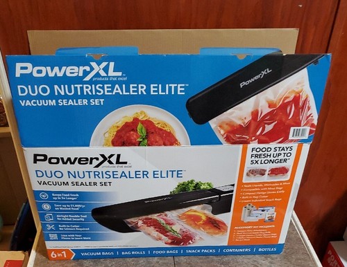 PowerXL Duo NutriSealer Elite 6-in-1 Vacuum Sealer Machine Set, Black | eBay