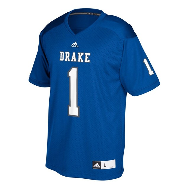 Drake Bulldogs NCAA adidas Men's Blue #1 Official Football Replica ...