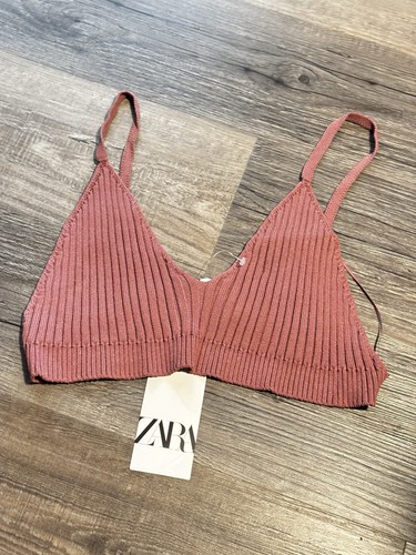 NWT Knit Sweater Triangle Crop Top Bralette | Pink Women’s Size XL | eBay