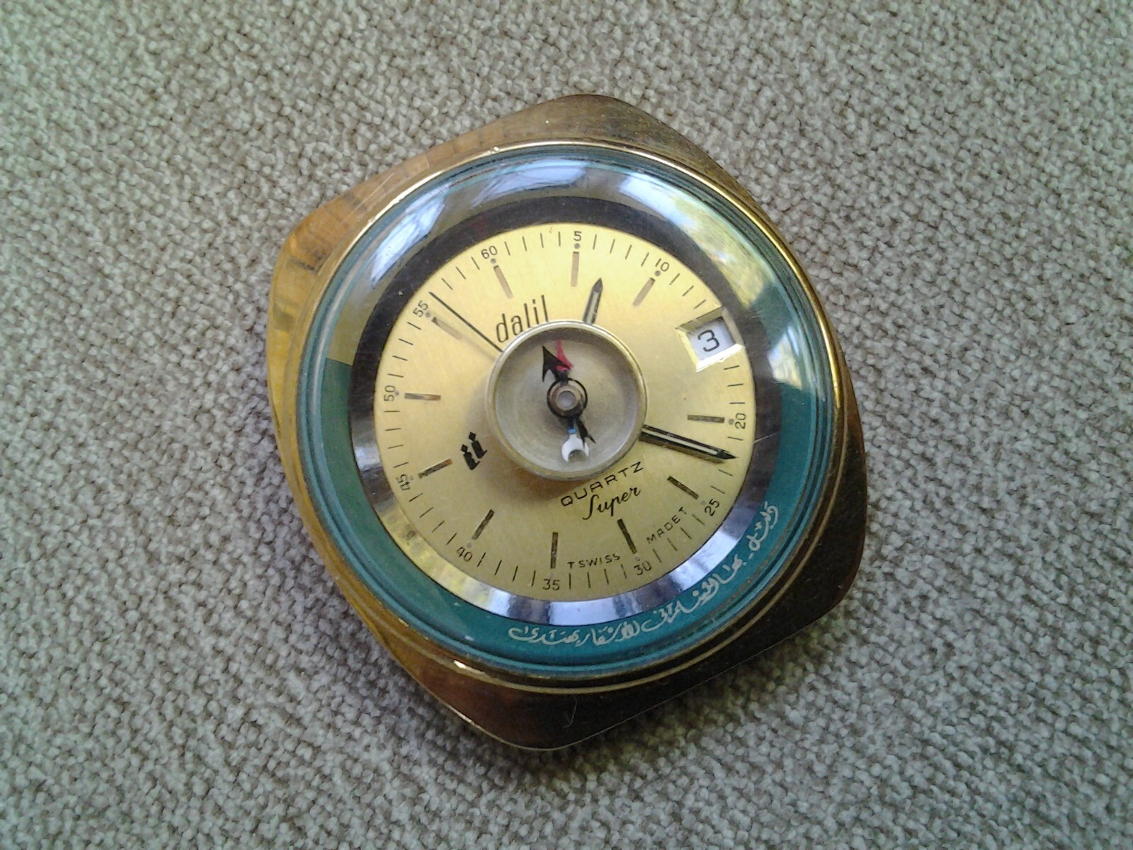 Vintage Arabic compass quartz Dalil cal. ESA FHF 960111 | eBay