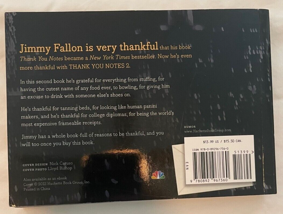 JIMMY FALLON Thank You Notes 2 - What a funny book!!! 9780892967360| eBay