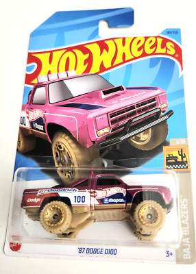 Hot Wheels '87 Dodge D100 Dark Pink #181 - 2023 Baja Blazers | eBay