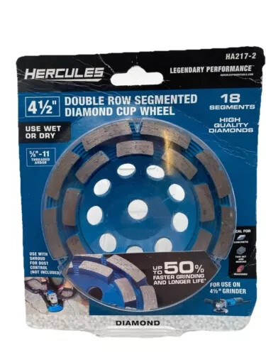 Hercules (HA217-2) 4½" Double Row Segmented Cup Wheel 18 Segments Wet ...