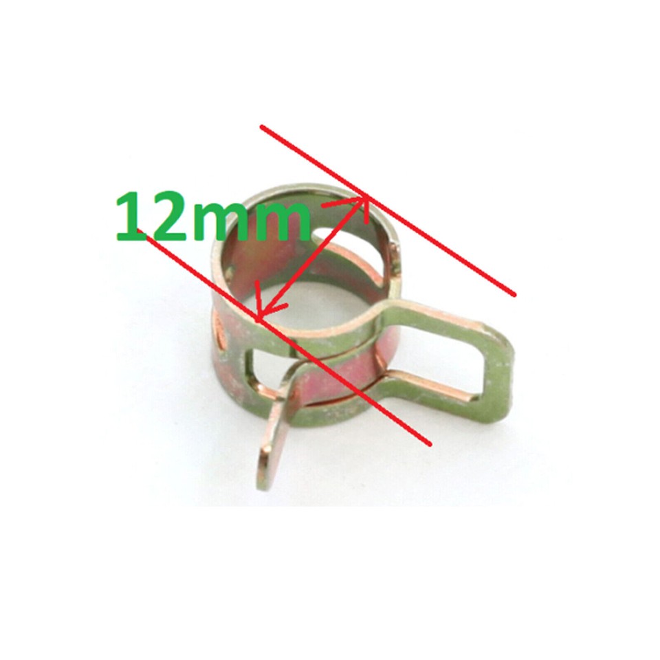 25/50PCS 12mm 1/4" Fuel Line Clamps for 1/2"Hose Universal Spring ...