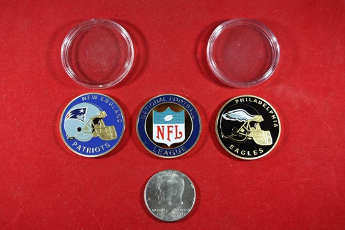 NFL Football Coin Set: 2005 2018 Super Bowl XXXIX 39 LII 52: Patriots ...
