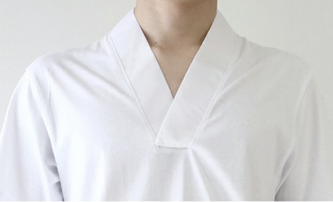 Japanese Men's Traditional Kimono inner wear T-shirt Han Juban White ...