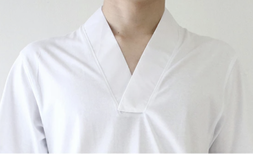 Japanese Men's Traditional Kimono inner wear T-shirt Han Juban White ...