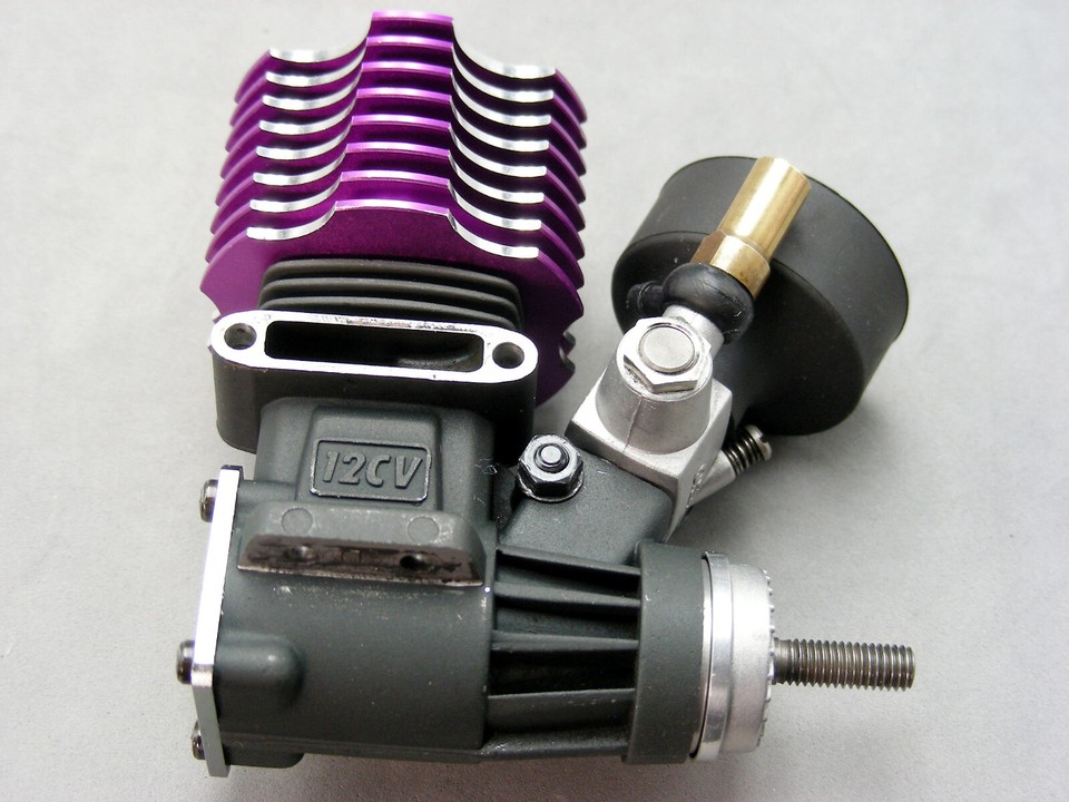 Vintage OS MAX 12CV HYPER PURPLE Head 10E Rotary Carb Engine RC10GT ...