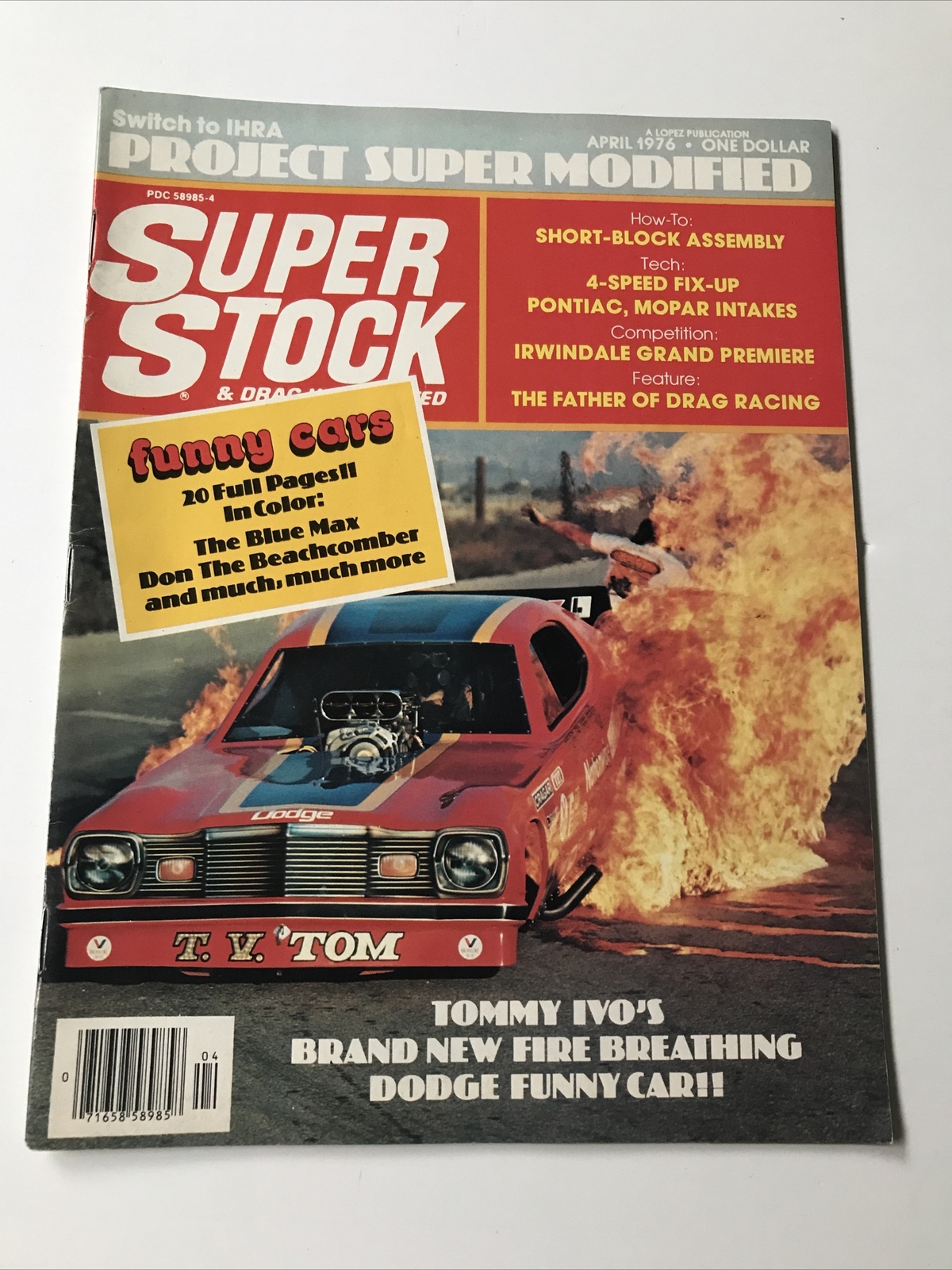 Vintage Super Stock Magazine April 1976 Tommy Ivo Dodge Blue Max Funny ...