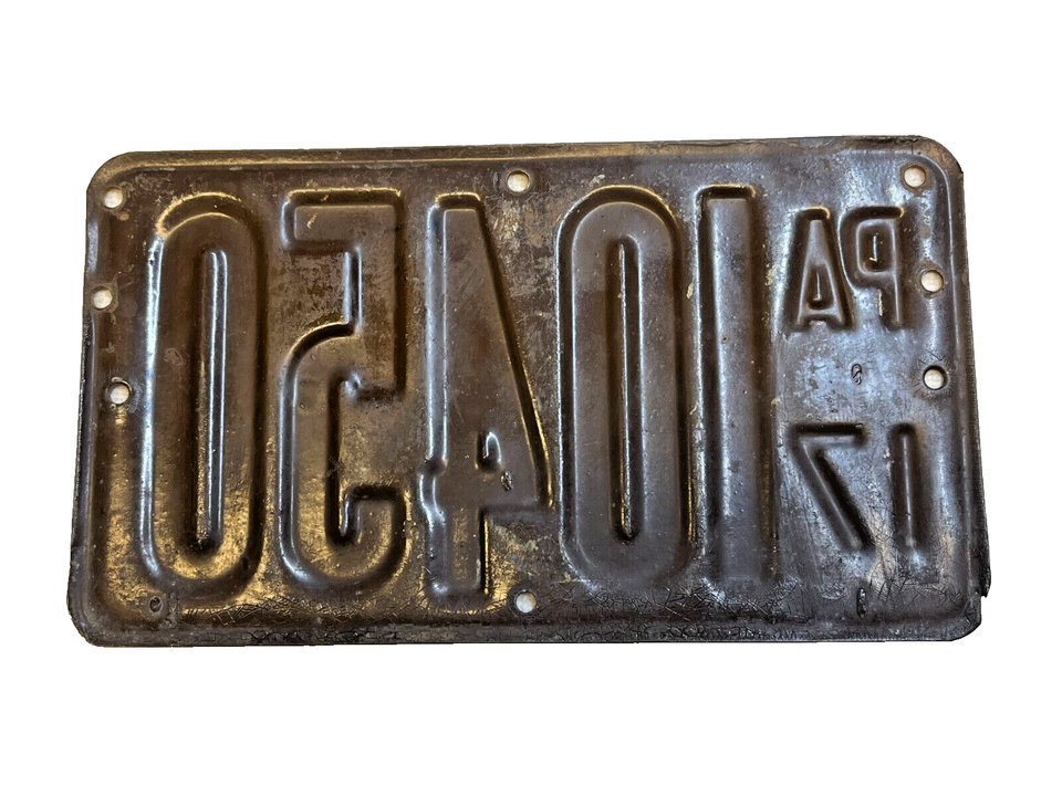 1917 Pennsylvania Motorcycle License Plate PA 10450 MC tag | eBay