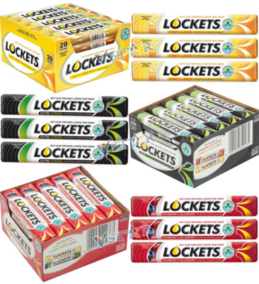 Lockets Honey & Lemon, Extra Strong, Cranberry & Blueberry With Menthol ...