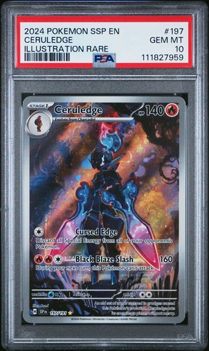 2024 POKEMON SSP EN-SURGING SPARKS ILLUSTRATION RARE #197 CERULEDGE PSA ...