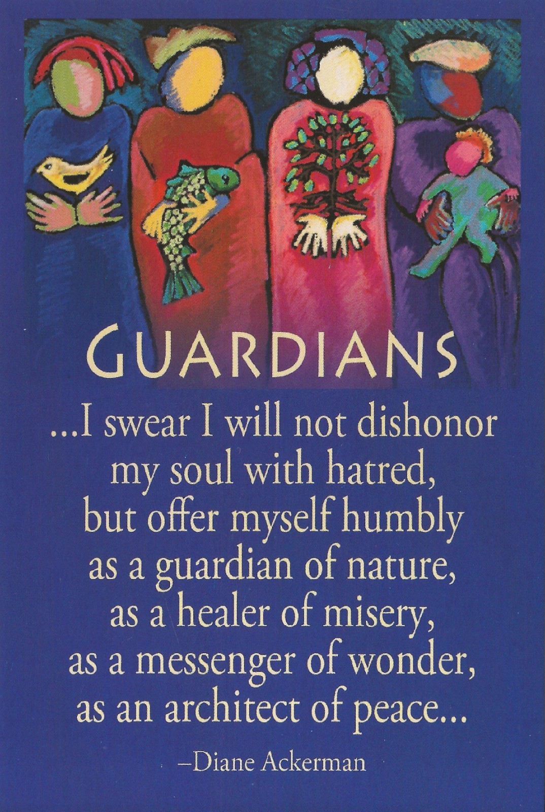 Postcard Ann Altman "Guardians" (Art) Diane Ackerman "Guardians" (Poem ...