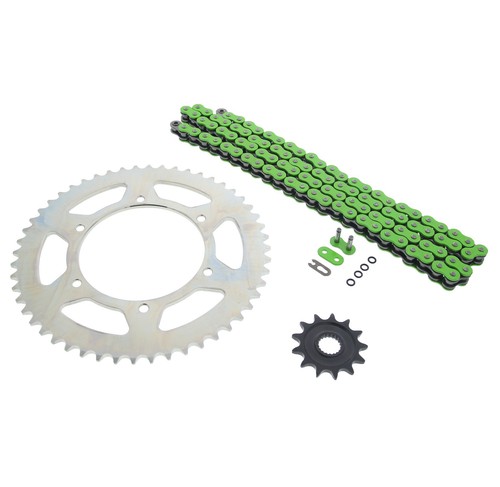 Green O Ring Chain & Sprocket Silver 13/52 114L fits 01-06 Yamaha ...