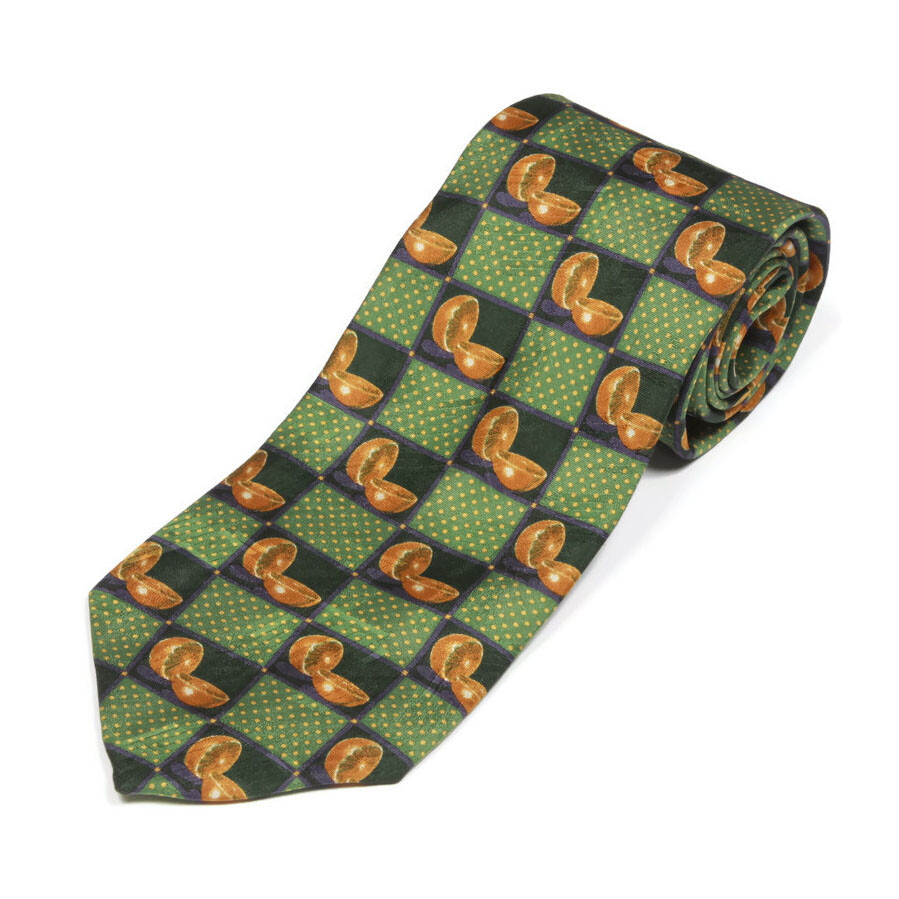 ERMENEGILDO ZEGNA Orange Fruit Checkerboard Green Pol… - Gem
