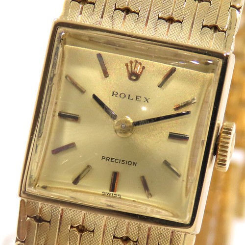 ROLEX Precision 3186 Champagne Gold Dial K18YG 750 Yellow Gold Hand ...