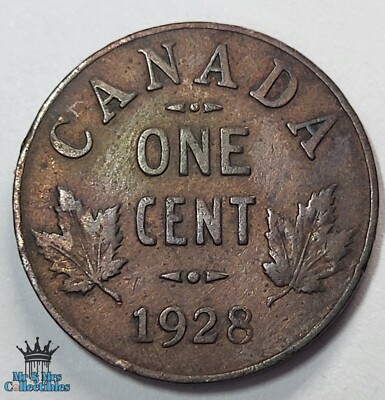 1928 CANADA 1 ONE CENT PENNY « King George V » Blue Toning | eBay