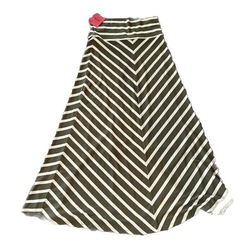 NWT Mossimo Olive Green White Chevron Stripe Long Maxi Skirt Plus Size ...