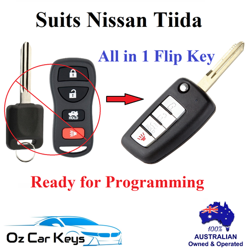 suits NISSAN Tiida CAR REMOTE TRANSPONDER CHIP FLIP KEY FOB 2005 - 2013 ...