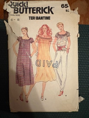 Vintage Sewing Pattern Dress Butterick 1970s 80s Complete sundress | eBay