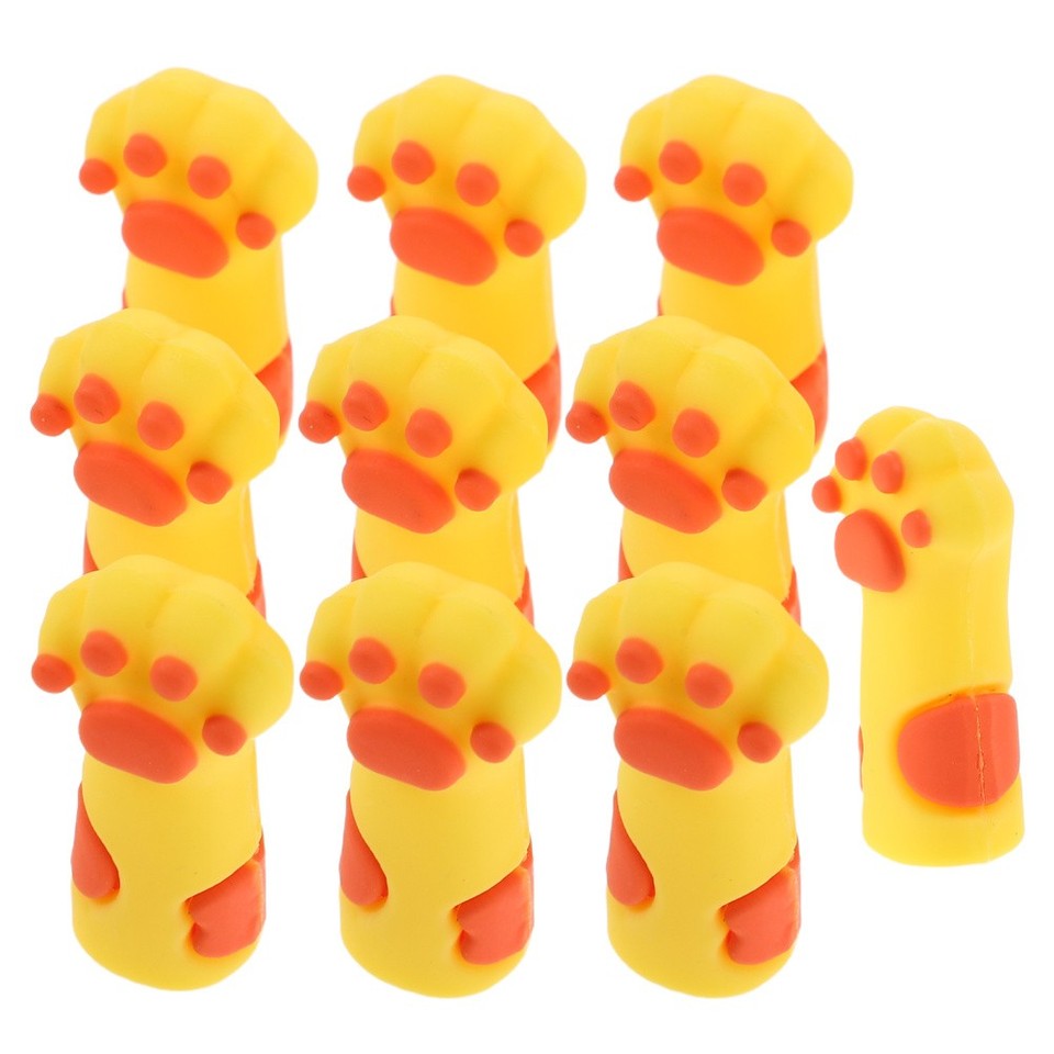 10pcs Silicone Nipper Protective Sleeves Cute Cat Paw Shaped Nail ...