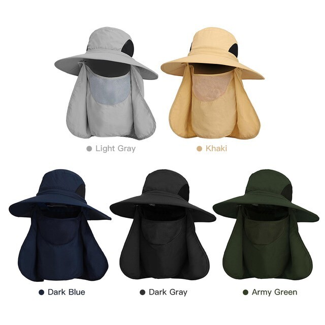 Hat with Face Cover and Neck Flap for Men & Women Hiking Climbing ...
