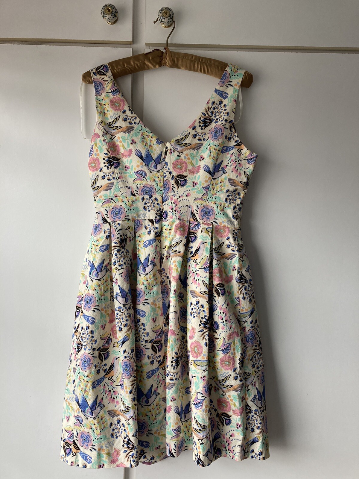 Monsoon Fusion Summer Dress Folk Floral Bird Boho 12 … - Gem