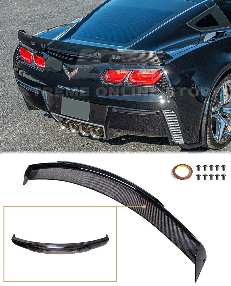 Full Carbon Fiber Z07 Stage 3 Rear Spoiler & SM Wickerbill 14-19 ...