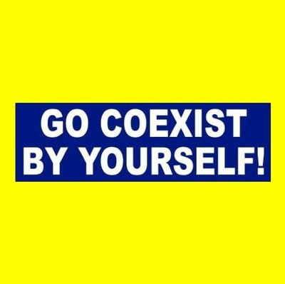 Funny "GO COEXIST BY YOURSELF!" Anti Liberal BUMPER STICKER decal Tea ...