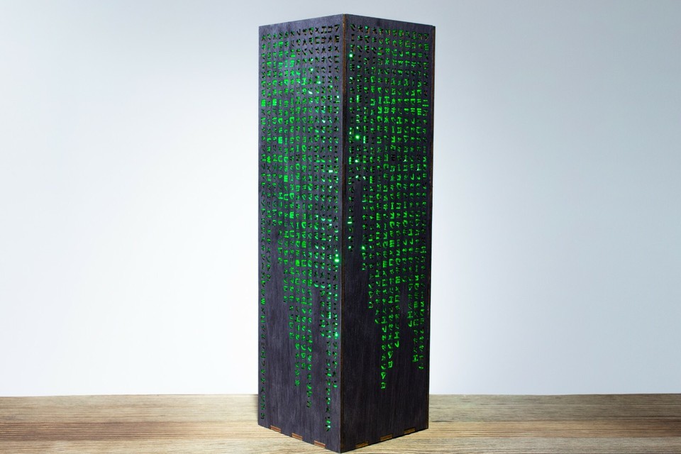 Green Code lamp | Green Hieroglyphs Numbers Vertical Lines | Cyberpunk ...