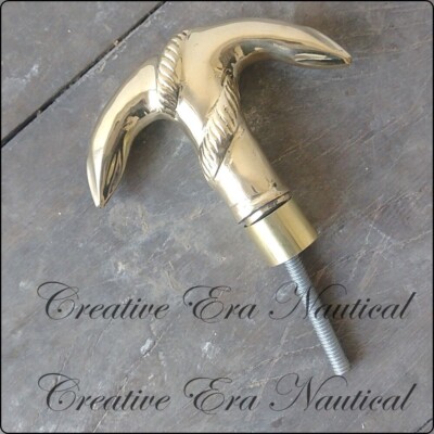 Vintage Style Antique Brass Anchor Style Handle Walking Cane-Stick ...