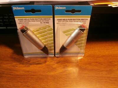 LOT/2 Hand Held In-Line Push Button Switch Philmore 30-825,SPST OFF-(ON ...