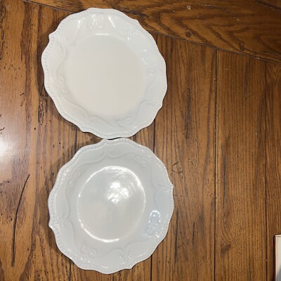 (2) PIONEER WOMAN SALAD PLATES --CREAM—GIBSON-- -used | eBay